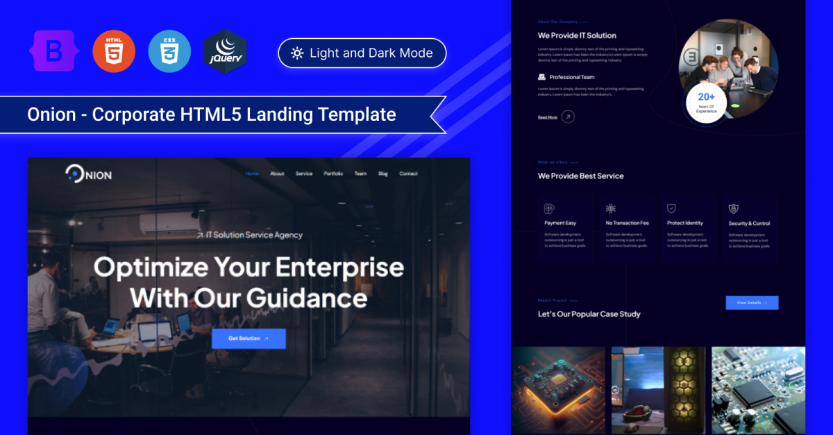 Onion - Corporate Agency HTML Landing Template