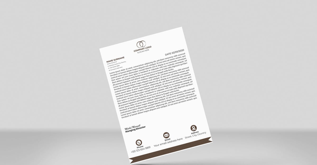 Coffee Colors Creative Letterhead Corporate Letterhead Identity ...