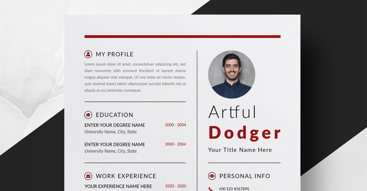 Elegant And Simple Resume Template Layout - TemplateMonster