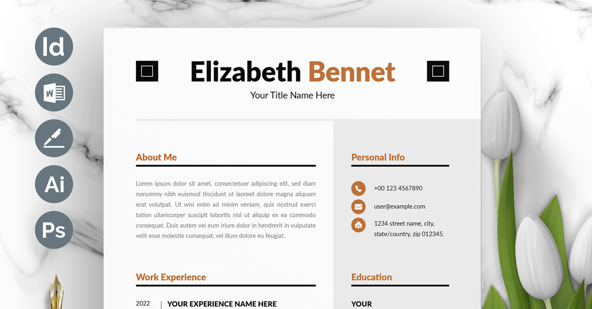 Modern Minimalist CV Design Resume #451737 - TemplateMonster