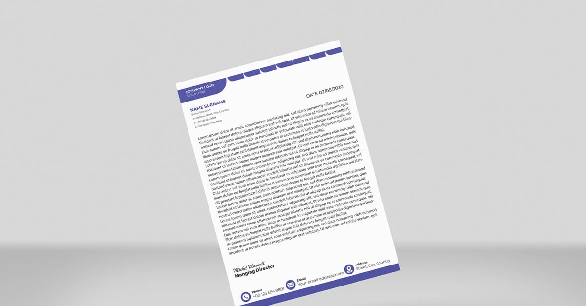 Creative Letterhead Navy Blue Colors Corporate Letterhead Identity ...