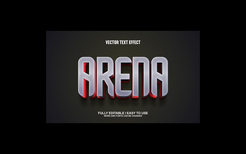 Arena Fully Editable Vector 3D Text Effect - TemplateMonster