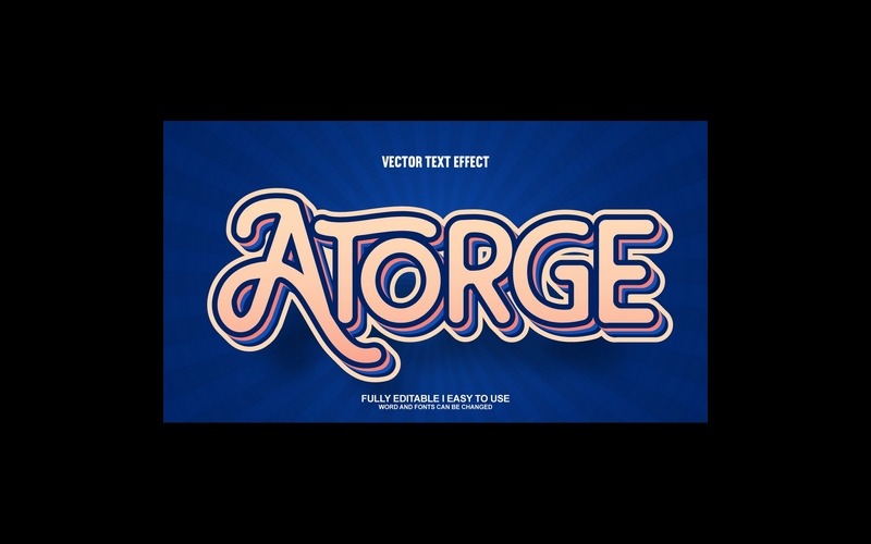 Atorge Fully Editable Vector 3D Text Effect - TemplateMonster
