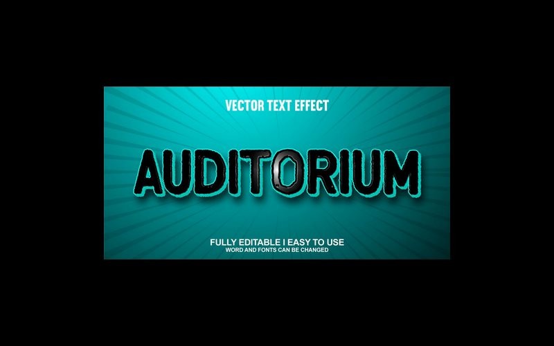 Auditorium Fully Editable Vector 3D Text Effect
