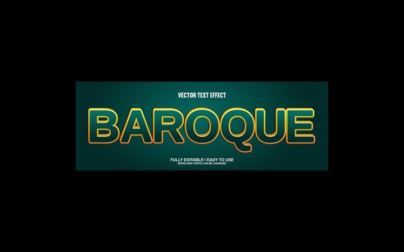 Baroque Fully Editable Vector 3D Text Effect