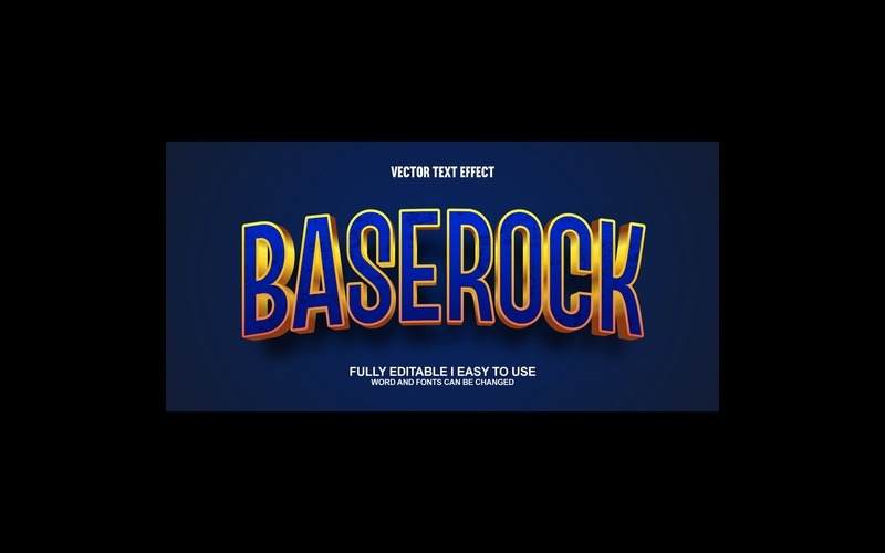 Baserock Fully Editable Vector 3D Text Effect