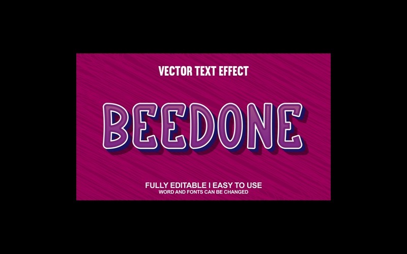 Effet de texte vectoriel 3D entièrement modifiable de Beedone