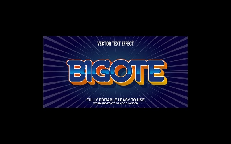 Bigote Fully Editable Vector 3D Text Effect - TemplateMonster