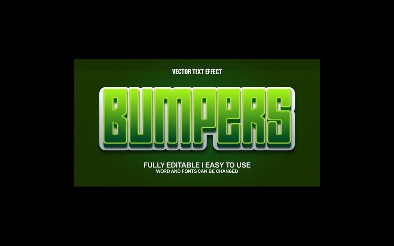 Bumpers Fully Editable Vector 3D Text Effect
