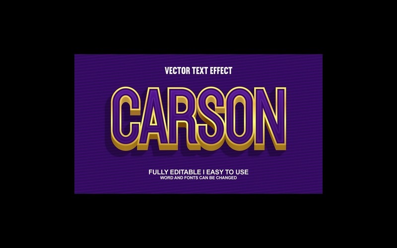 Carson Fully Editable Vector 3D Text Effect - TemplateMonster