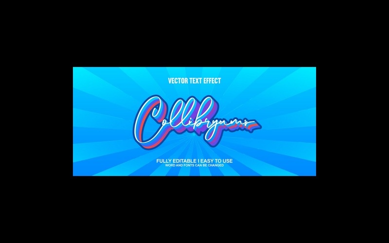 Collibryums Fully Editable Vector 3D Text Effect