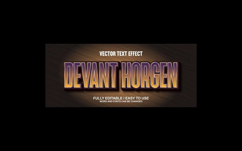 Devant Horgen Fully Editable Vector 3D Text Effect