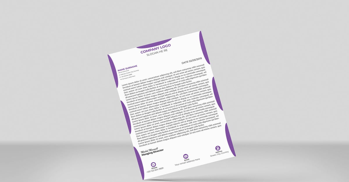 Creative Letterhead Colors Corporate Letterhead Template Design Minimal ...
