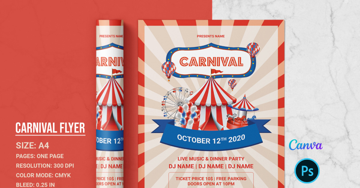 Carnival Fun Fair Invitation Flyer #452319 - TemplateMonster