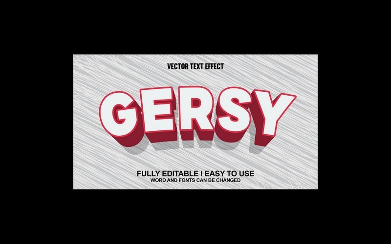 Gersy Fully Editable Vector 3D Text Effect - TemplateMonster