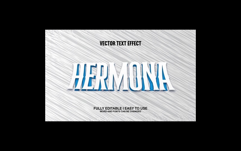 Hermona Fully Editable Vector 3D Text Effect