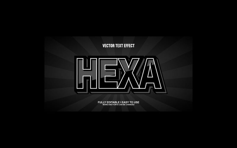 Hexa Fully Editable Vector 3D Text Effect - TemplateMonster