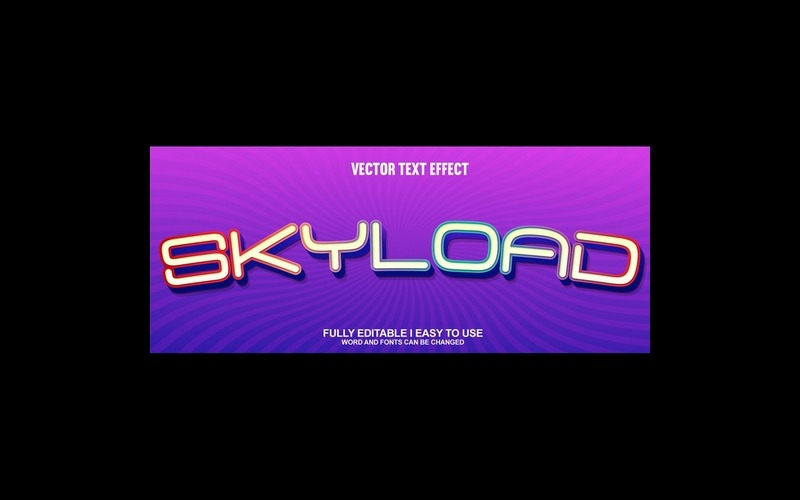 Skyload Fully Editable Vector 3D Text Effect