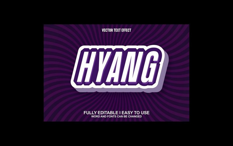 Hyang Fully Editable Vector 3D Text Effect - TemplateMonster