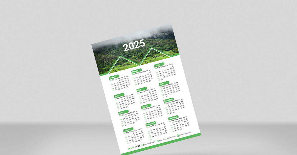Digital 2025 Calendar Design #452621 - TemplateMonster