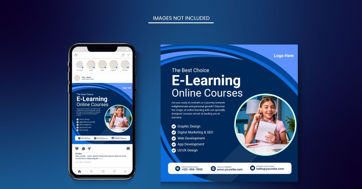 Editable PSD Template for Online Course Promotion