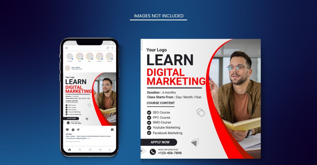 Modern PSD Template for Promoting Online Courses