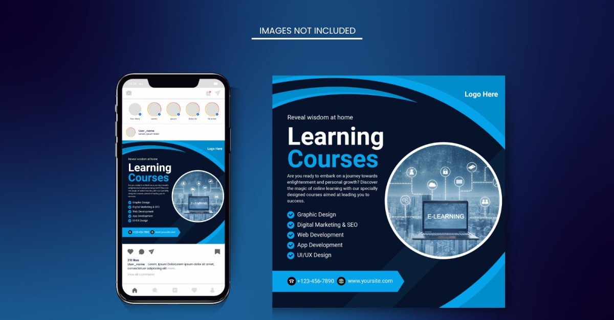 Online Course Social Media Template #452625 - TemplateMonster