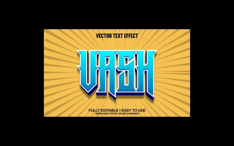 Vash Fully Editable Vector 3D Text Effect - TemplateMonster