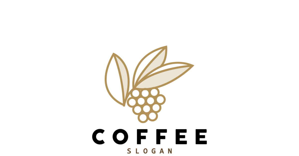Coffee bean drink logo design illustration V9