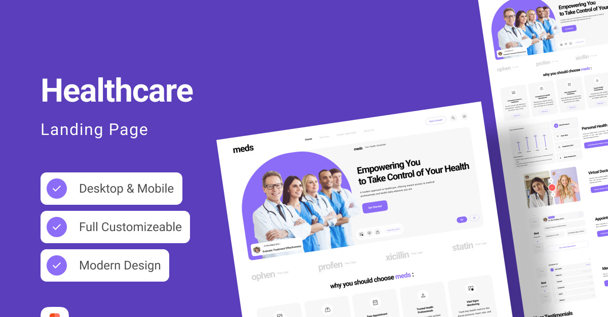 Meds - Healthcare Landing Page #455341 - TemplateMonster