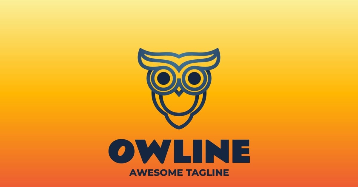 Owl Line Art Logo Template 2 #455377 - TemplateMonster