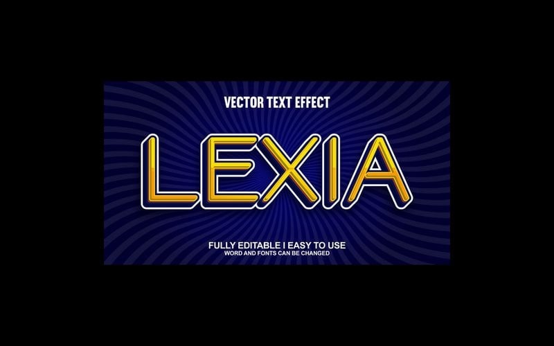 Lexia Fully Editable Vector 3D Text Effect - TemplateMonster