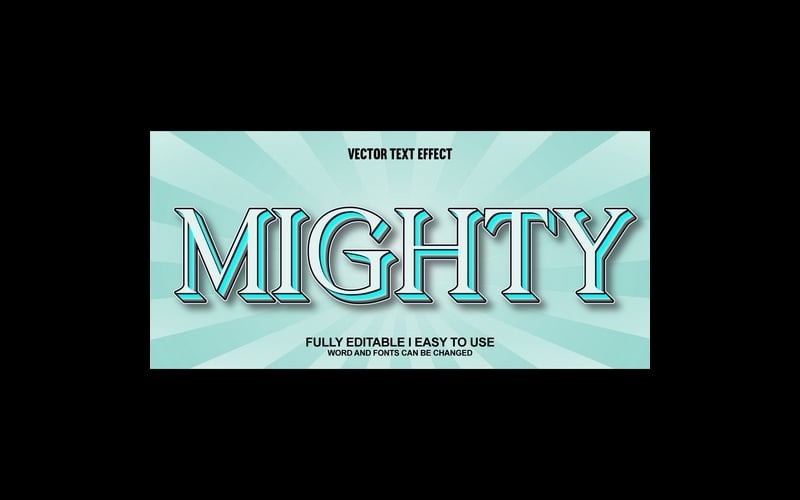Mighty Fully Editable Vector 3D Text Effect - TemplateMonster