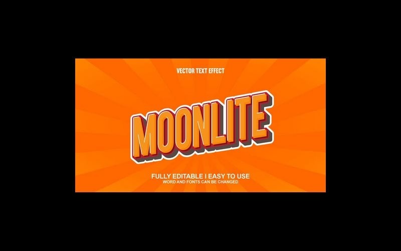 Moonlite Fully Editable Vector 3D Text Effect