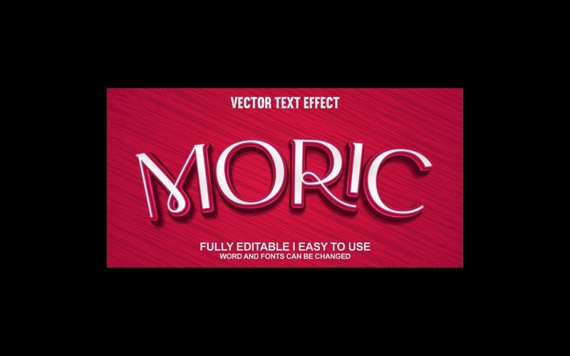 Moric Fully Editable Vector 3D Text Effect - TemplateMonster