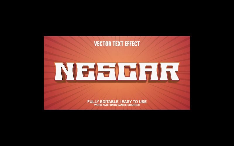 Nescar Fully Editable Vector 3D Text Effect - TemplateMonster
