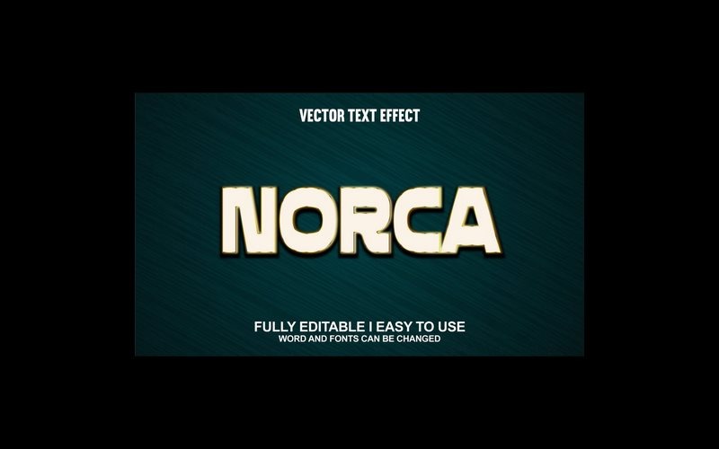 Norca Fully Editable Vector 3D Text Effect - TemplateMonster