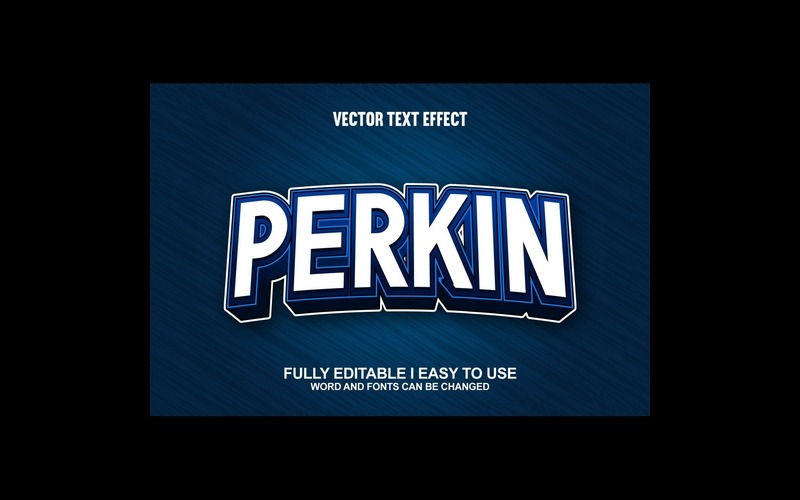 Perkin Fully Editable Vector 3D Text Effect - TemplateMonster