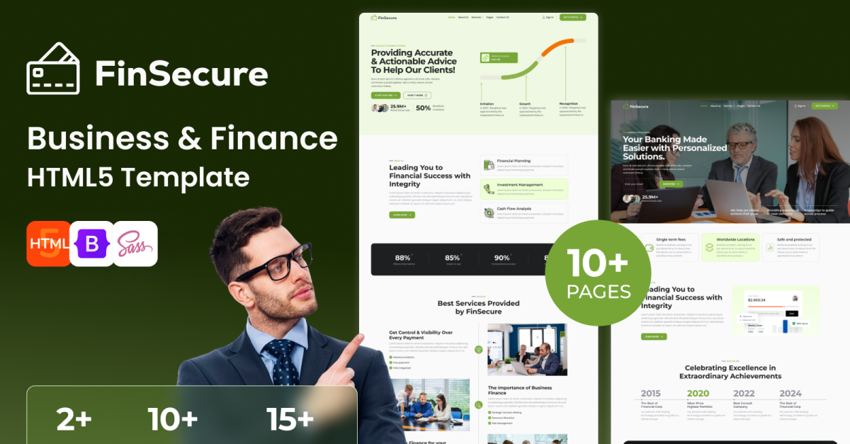 Finsecure - Vergi Danışmanı - İş ve Finansal Danışmanlık HTML Şablonu