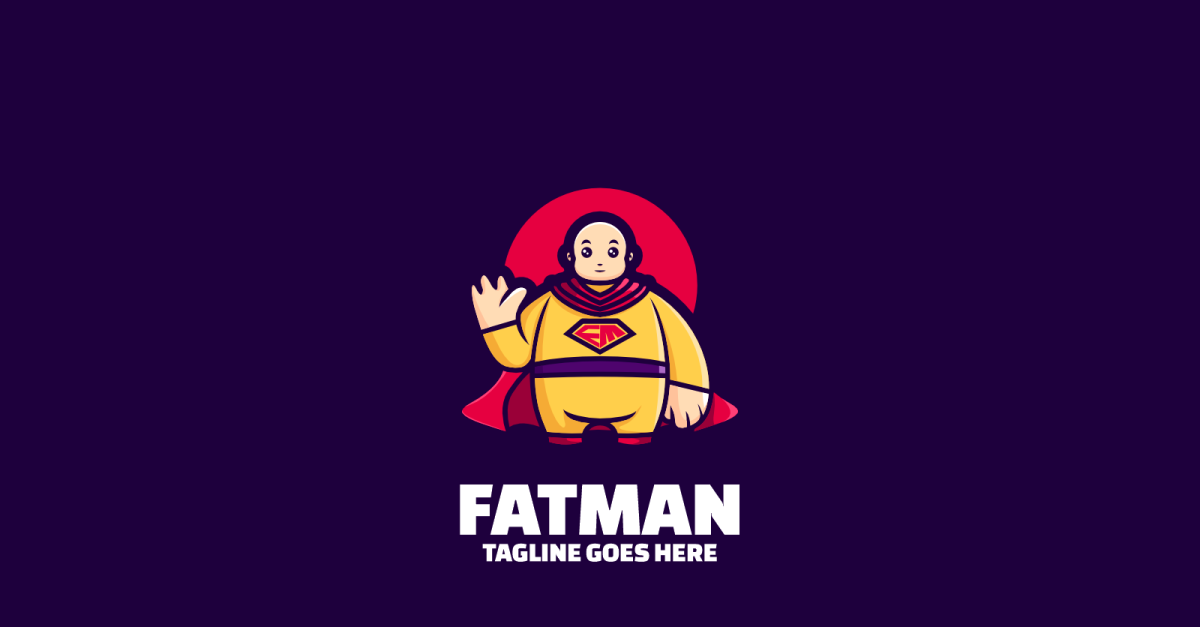 Fatman Mascot Cartoon Logo #458368 - TemplateMonster