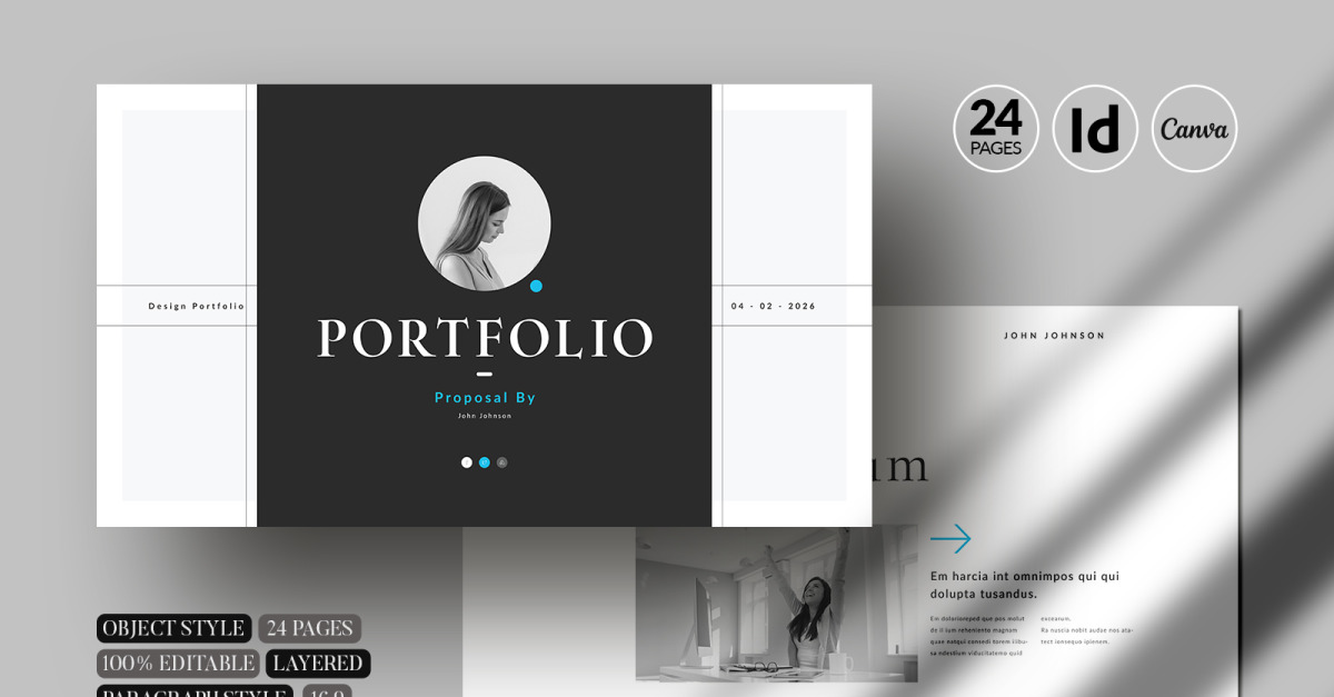 Portfolio-Vorlage (InDesign-Canva) #458379 - TemplateMonster
