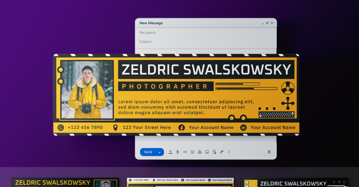 Bundle Futuristic Email Signature #458473 - TemplateMonster