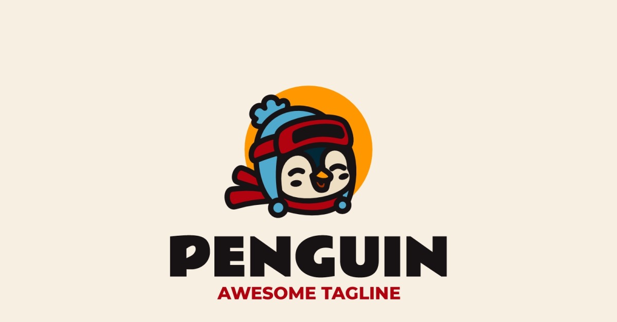 Logotipo simples do mascote do pinguim 7 - TemplateMonster