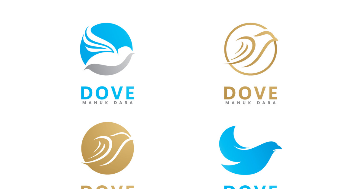 Modèle de logo d'oiseau colombe illustration vectorielle V13