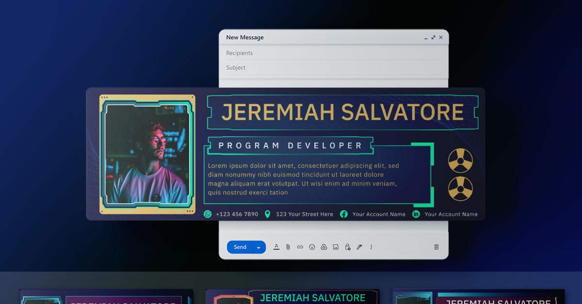 Modern Futuristic Email Signature #458611 - TemplateMonster