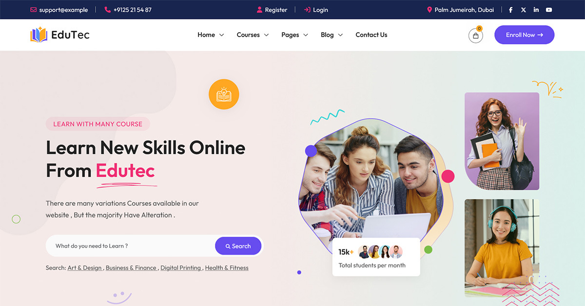 Edutec - Tema de WordPress para LMS educativo