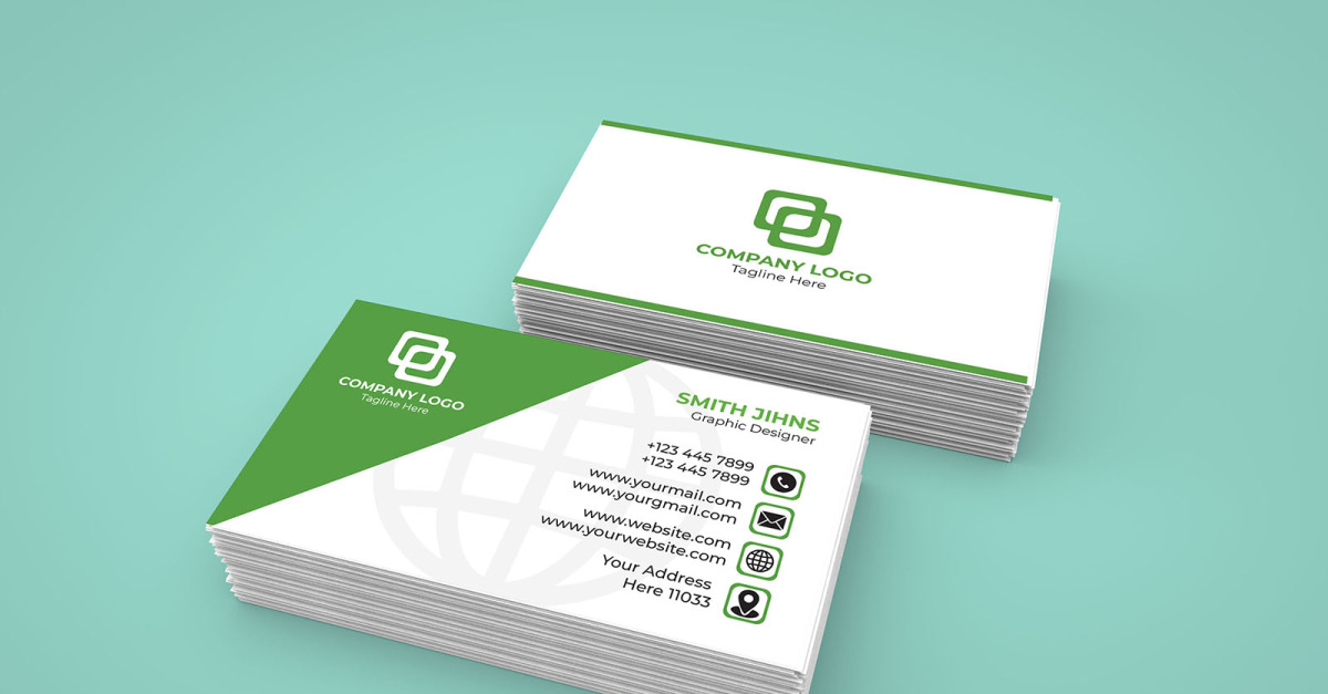 Modern Business Card - ( Green Color card ) - TemplateMonster