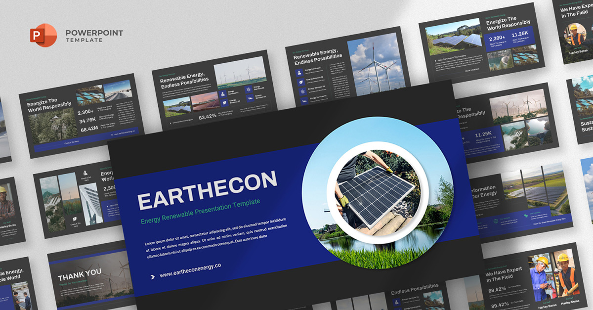 Earthecon - Plantilla de PowerPoint sobre energía renovable