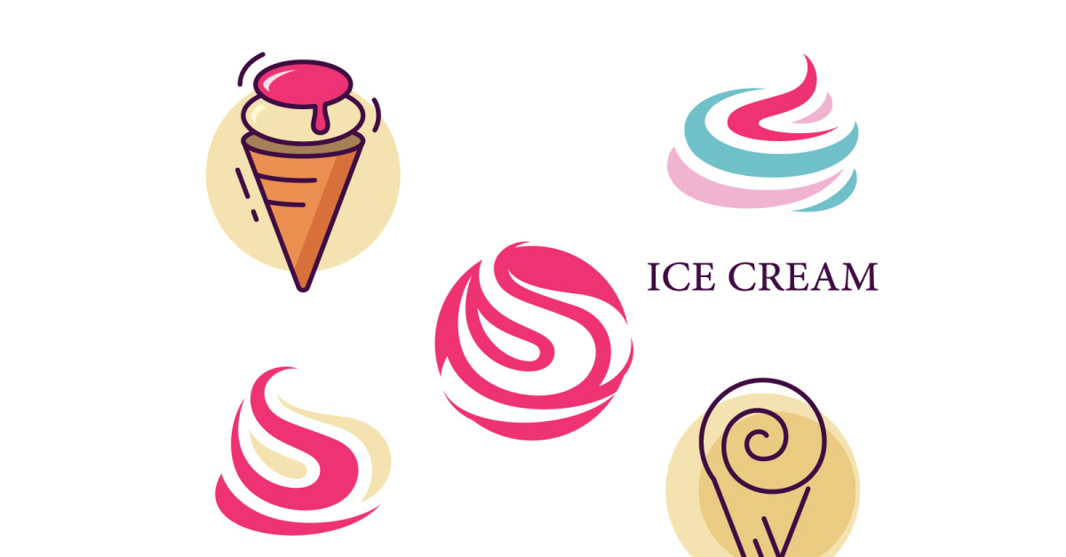 Ice Cream logo vector frozen ice cupcake 11