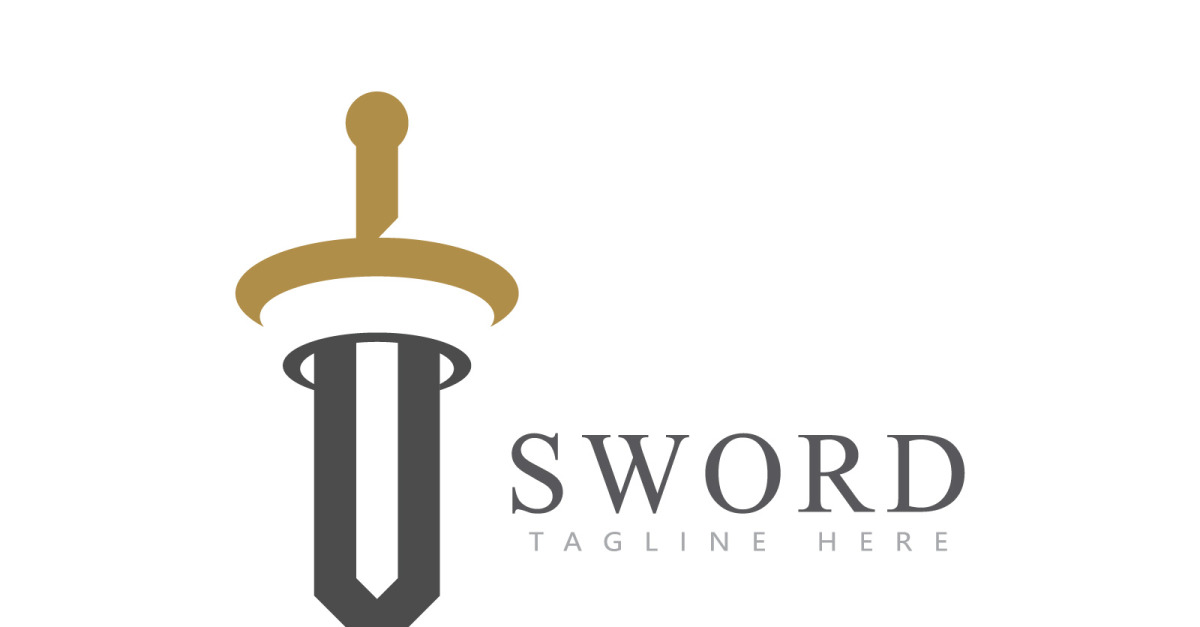 Modelo de vetor de ícone de logotipo de espada 9